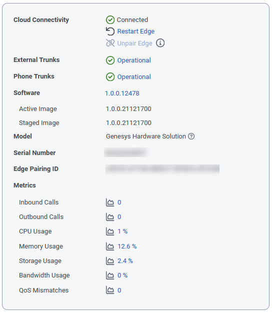 Details im Edge-Informationsfenster - Genesys Cloud Resource Center